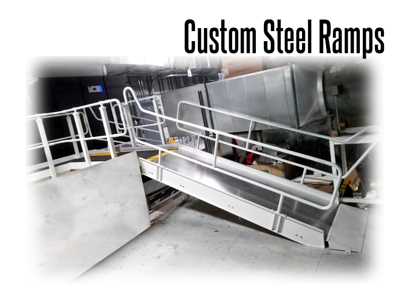 Custom Steel Access Ramps: Mezzanines, Ladders, Landings Custom Steel Access Ramps: Mezzanines, Ladders, Landings
